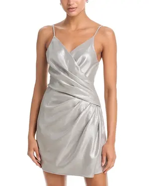 Aqua Metallic Mini Dress