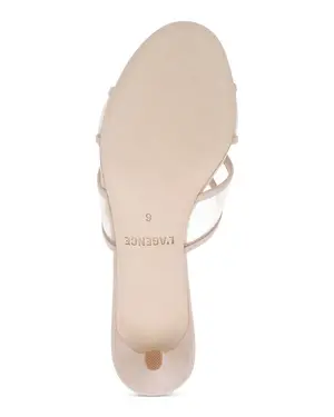 L'Agence Padua Mesh And Suede Slides - Chai