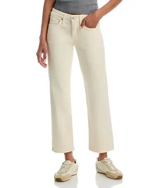 Rag & Bone Harlow Low Rise Straight Ankle Jeans - Ecru