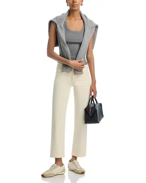 Rag & Bone Harlow Low Rise Straight Ankle Jeans - Ecru