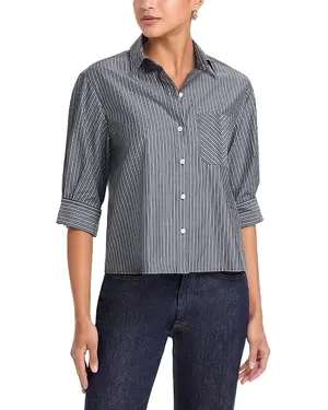 Rag & Bone Lucia Striped Poplin Shirt - Salute Stripe