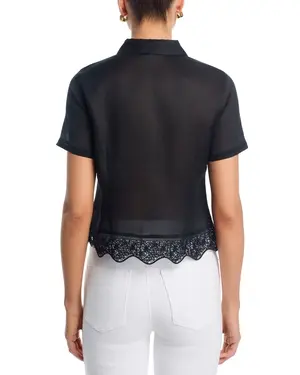 FRAME Embroidered Seaside Shirt - Black