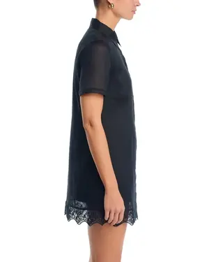 FRAME Embroidered Seaside Shirt Dress