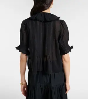 DÔEN Cotton Voile Henri Top - Black