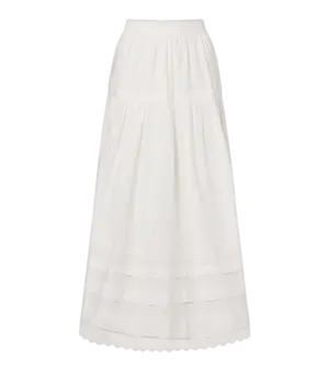 DÔEN Sebastiane Cotton Poplin Maxi Skirt - White