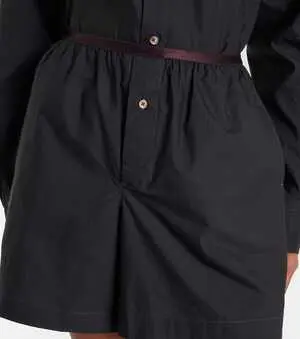 LEMAIRE Cotton And Silk Shorts - Black