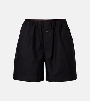 LEMAIRE Cotton And Silk Shorts - Black