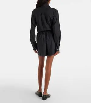 LEMAIRE Cotton And Silk Shorts - Black