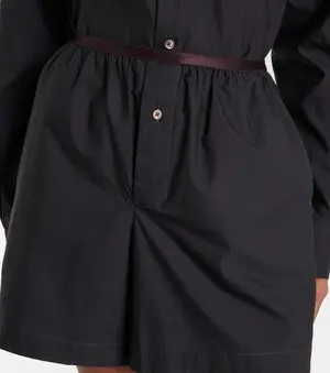 LEMAIRE Cotton And Silk Shorts - Black