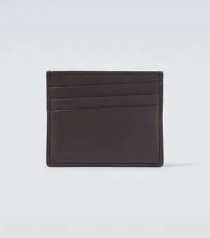 Brunello Cucinelli Logo Debossed Leather Card Holder - Brown