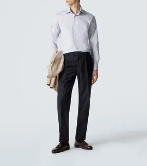 Rubinacci Pleated Virgin Wool Straight Pants