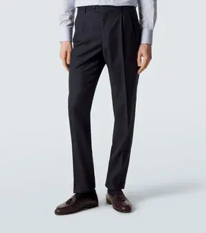Rubinacci Pleated Virgin Wool Straight Pants