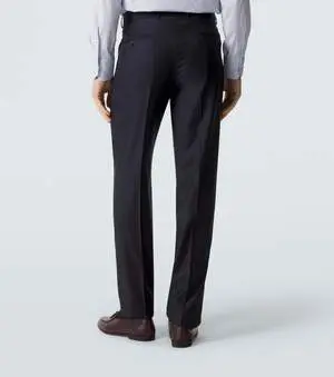 Rubinacci Pleated Virgin Wool Straight Pants
