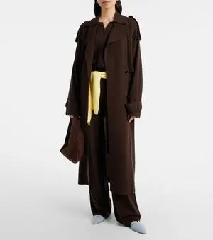 Jardin Des Orangers Wool And Cashmere Trench Coat - Brown