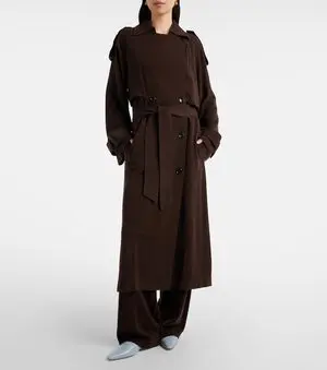 Jardin Des Orangers Wool And Cashmere Trench Coat - Brown