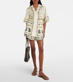 ALEMAIS Antoinette Printed Linen Shirt - Multicoloured