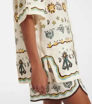 ALEMAIS Antoinette Printed Linen Shirt - Multicoloured