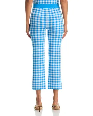 Aqua Printed Ankle Length Pants - Blue