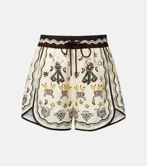 ALEMAIS Sun Dancer Printed Linen Shorts