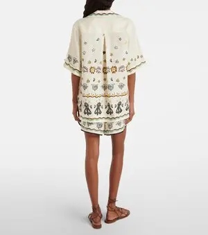 ALEMAIS Sun Dancer Printed Linen Shorts