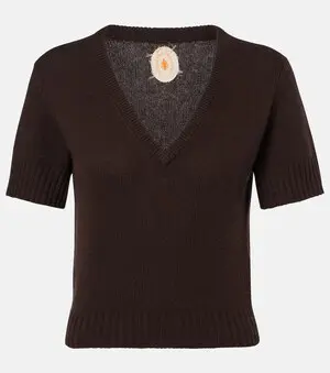 Jardin Des Orangers Ribbed Cotton Sweater - Brown