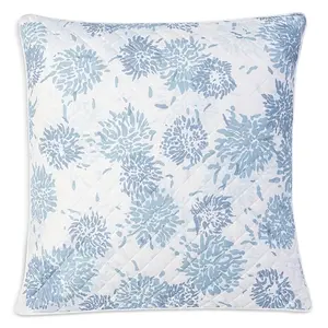 MATOUK Chrysanthemum Quilted Euro Sham - Blue