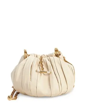 Chloé Leather Plisse Chain Shoulder Bag - Milk