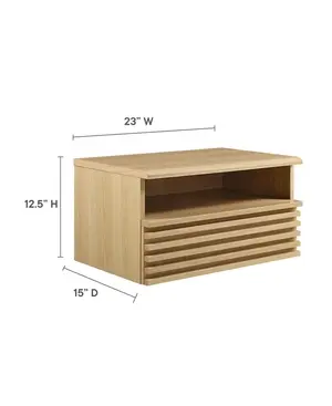 MODWAY Render Wall-mount Nightstand - Oak