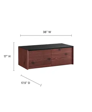 MODWAY Kinetic Wall-mount Office Storage Cabinet - Black Cherry