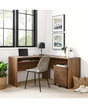 MODWAY Render Wood Desk And File Cabinet, Set Of 2