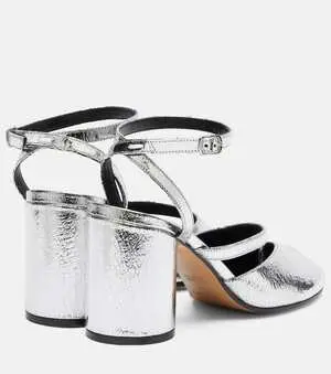 MAISON MARGIELA Tabi Metallic Leather Pumps - Silver