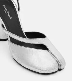 MAISON MARGIELA Tabi Metallic Leather Pumps - Silver