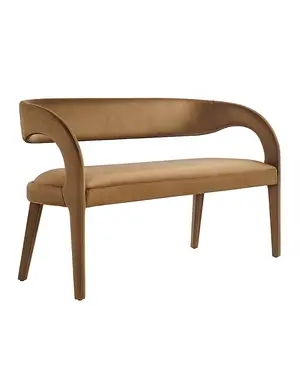MODWAY Pinnacle Performance Velvet Accent Bench - Brown