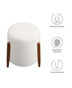 MODWAY Riven Upholstered Boucle Fabric Ottoman
