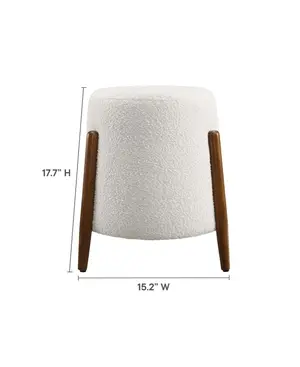 MODWAY Riven Upholstered Boucle Fabric Ottoman
