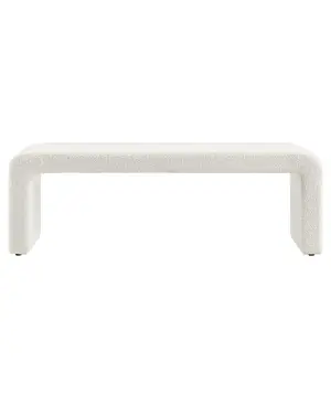 MODWAY Simba Boucle Fabric Waterfall Long Bench - Ivory