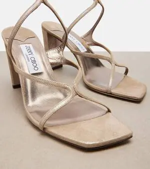 JIMMY CHOO Azie Suede Sandals - Beige