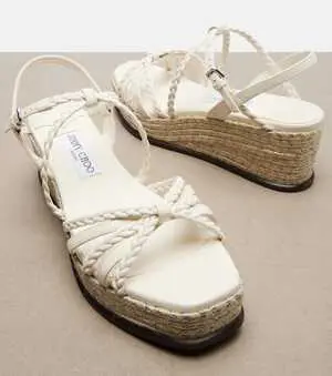 JIMMY CHOO Nyra Braided Espadrille Wedges
