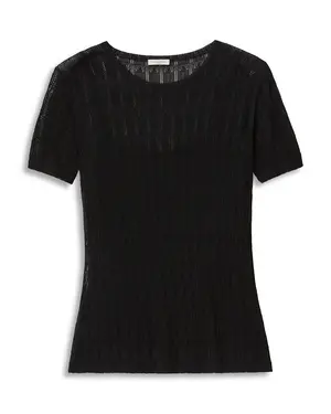 Lafayette 148 New York Lace Stitch Crewneck Sweater