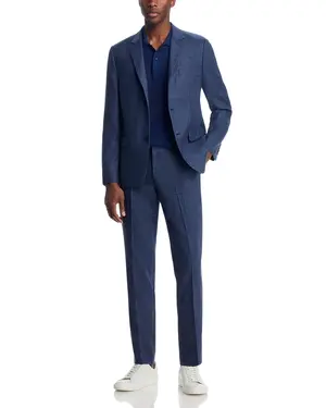 Theory Mayer Linen & Wool Slim Fit Suit Pants - Dark Blue