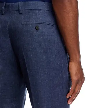 Theory Mayer Linen & Wool Slim Fit Suit Pants - Dark Blue