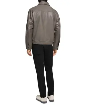 Theory Wyatt Leather Zip Up Jacket