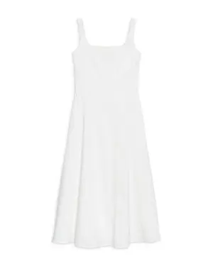 Theory Square Neck Seamed Dress - White