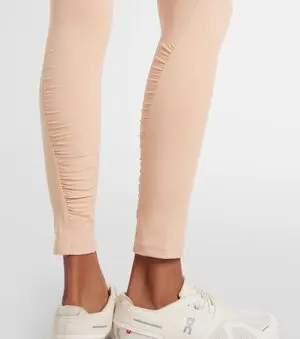 Adidas By Stella McCartney Ruched High-rise Leggings - Pink