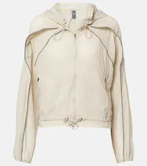 Adidas By Stella McCartney Gathered Hooded Track Jacket - Beige