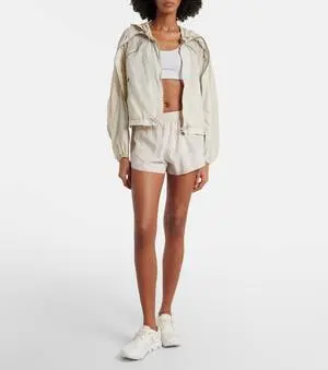 Adidas By Stella McCartney Gathered Hooded Track Jacket - Beige