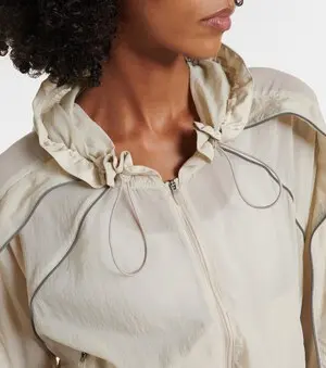 Adidas By Stella McCartney Gathered Hooded Track Jacket - Beige