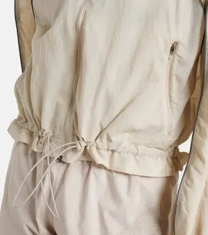 Adidas By Stella McCartney Gathered Hooded Track Jacket - Beige