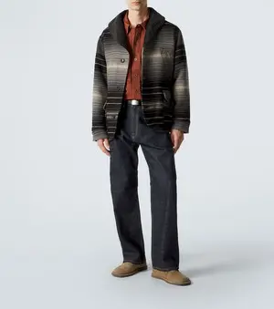Ralph Lauren Striped Wool And Cotton Jacquard Coat