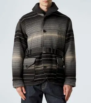 Ralph Lauren Striped Wool And Cotton Jacquard Coat